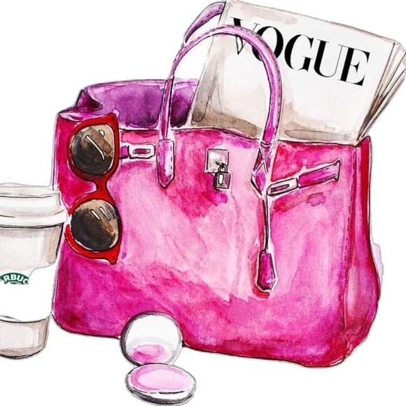 Coach | Art | Coach Pink Handbag Illustration | Poshmark
